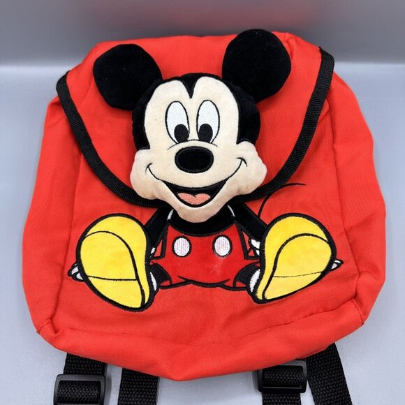 Disney | Accessories | Disney Junior Mickey Mouse Plush Backpack Red 3d ...